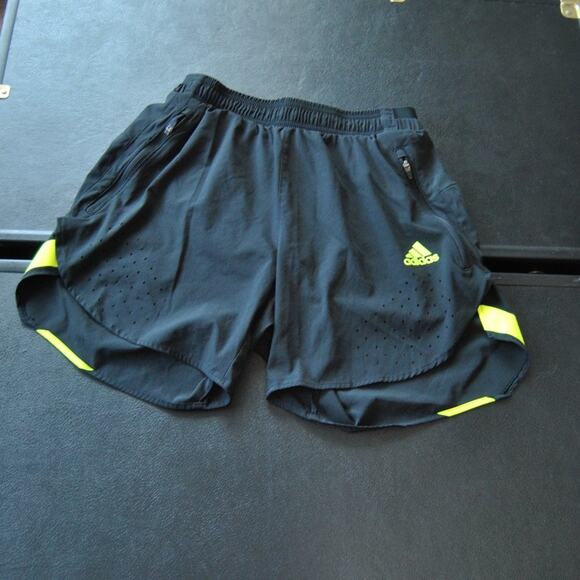 adidas | Shorts | Adidas Small Black Neon Yellow Running Shorts | Poshmark